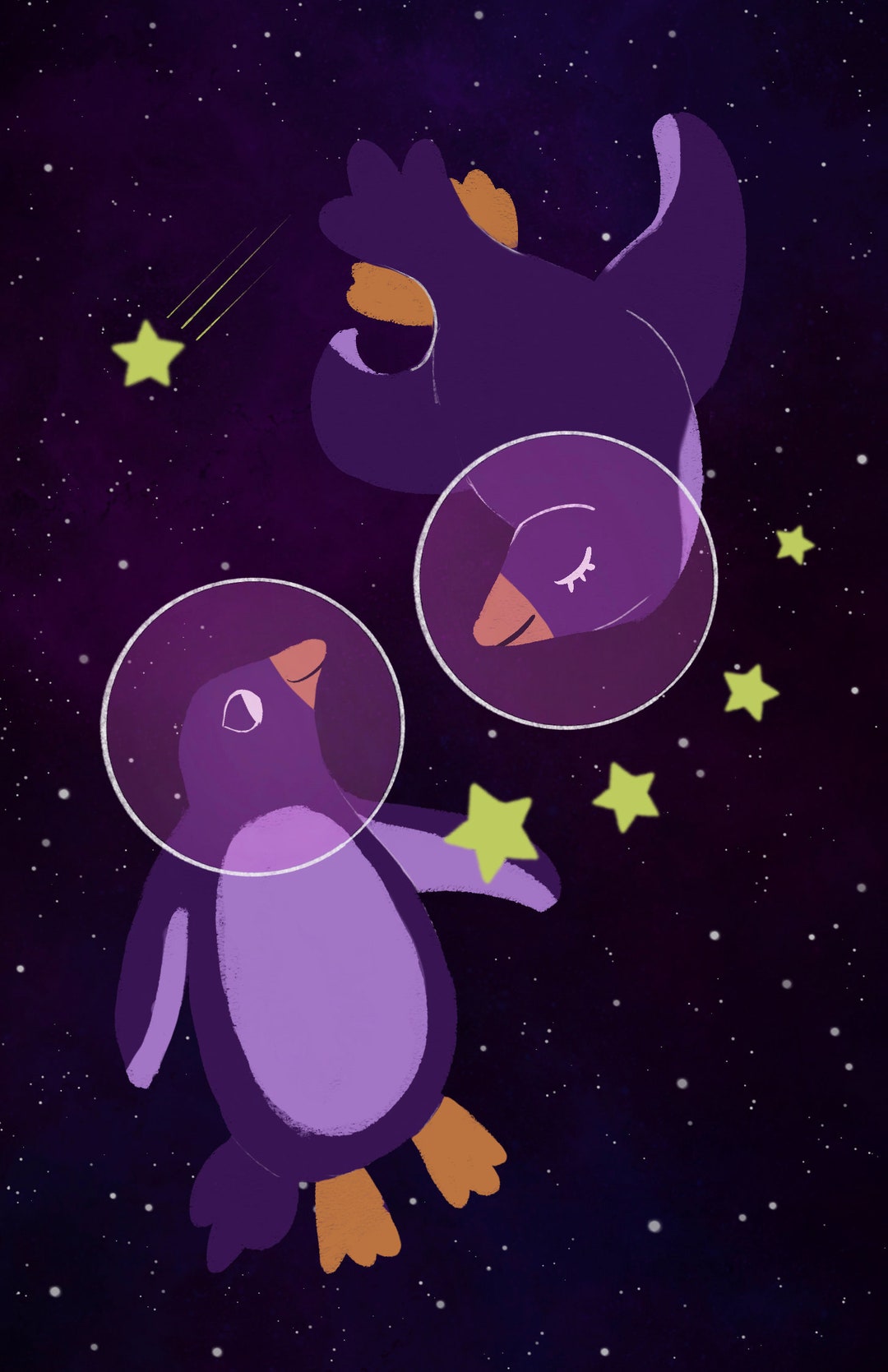 11”x17” Astral Penguins Poster Print - Etsy