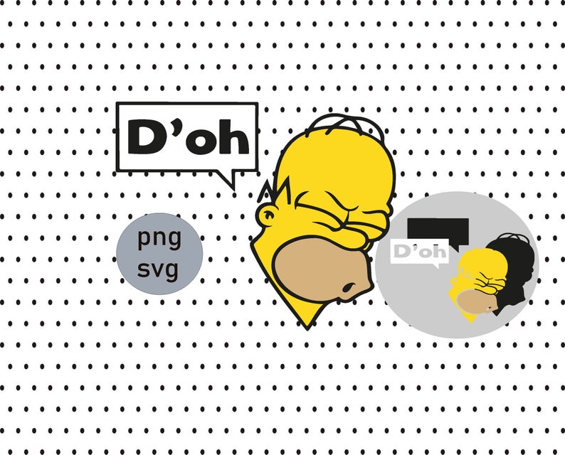 Layered Homer Simpson Donut Drooling Drool The Simpsons Svg Etsy