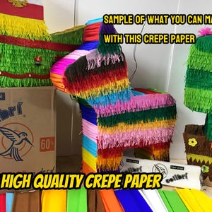 Crepe Paper Package 10 Sheets of 79x20 Inches - Vibrant Colors - Ideal ...