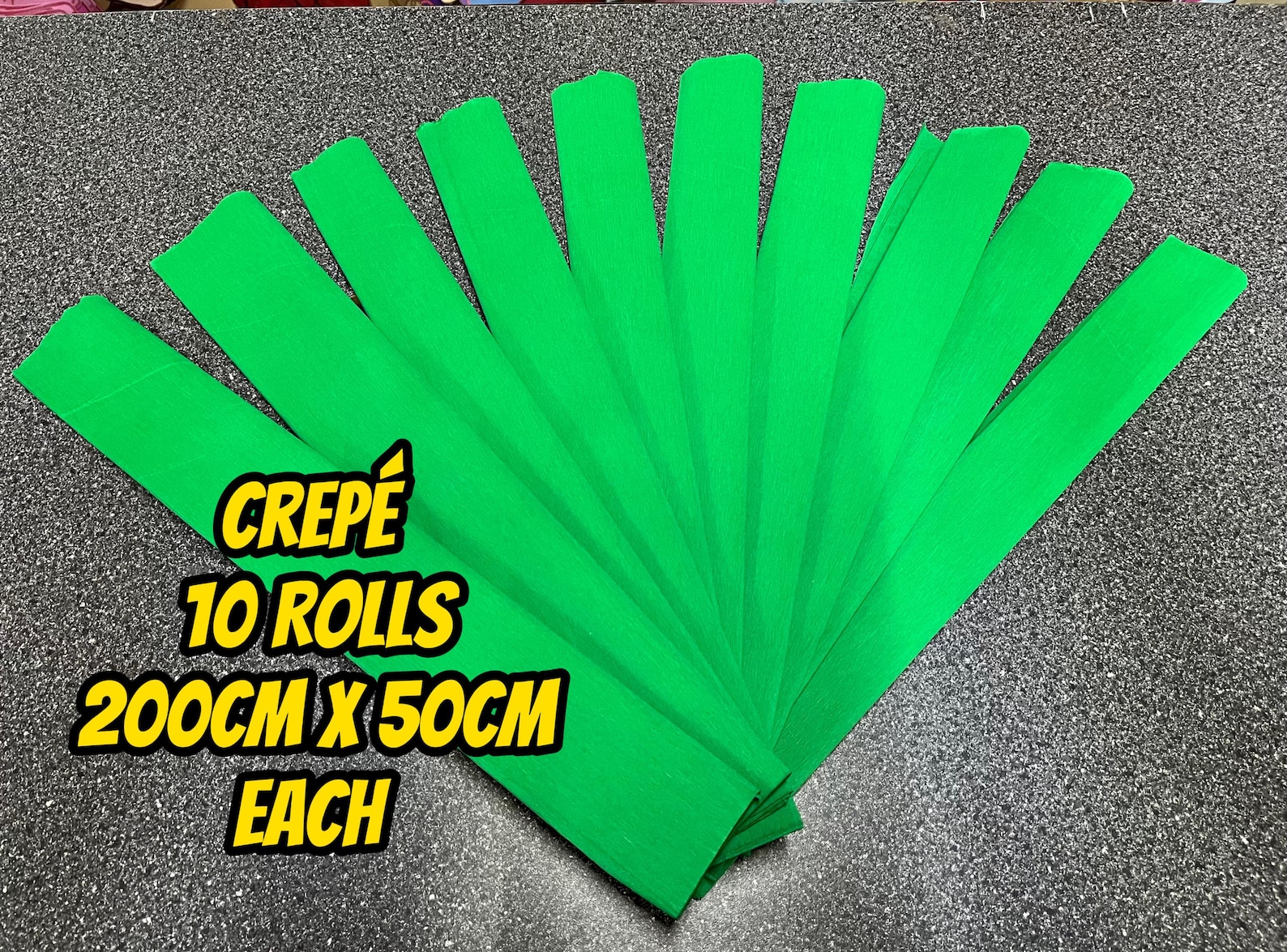 Crepe Paper Package 10 Sheets of 79x20 Inches - Vibrant Colors - Ideal ...