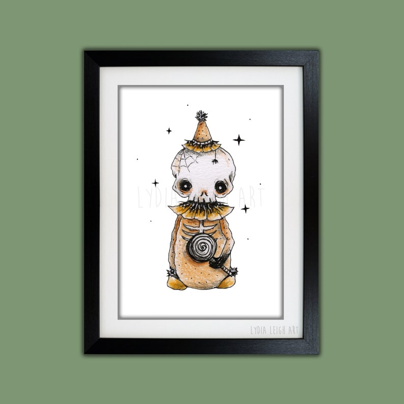 Skeleton Clown Art Print - Etsy