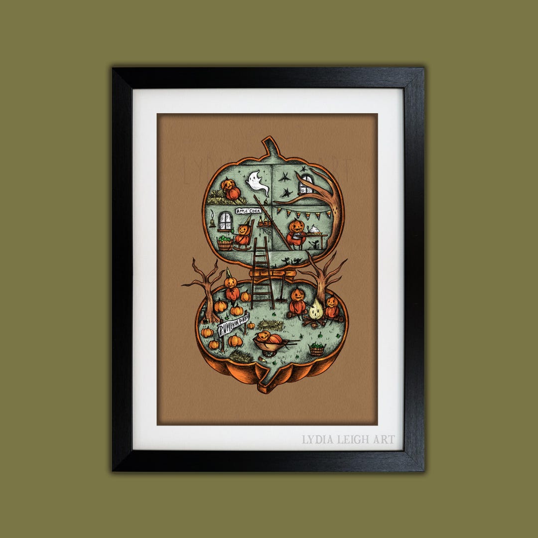 Pumpkin Pocket Art Print - Etsy