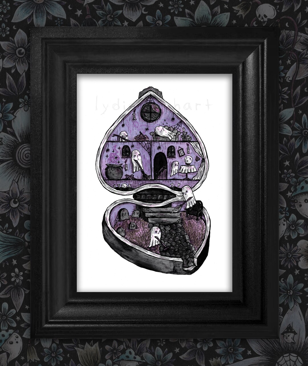 Ghost Pocket Art Print purple Version - Etsy