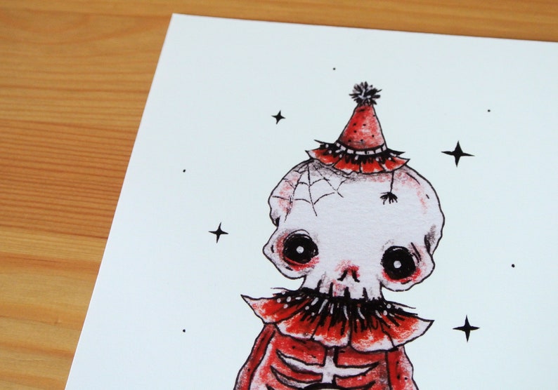 Skeleton Clown Art Print - Etsy