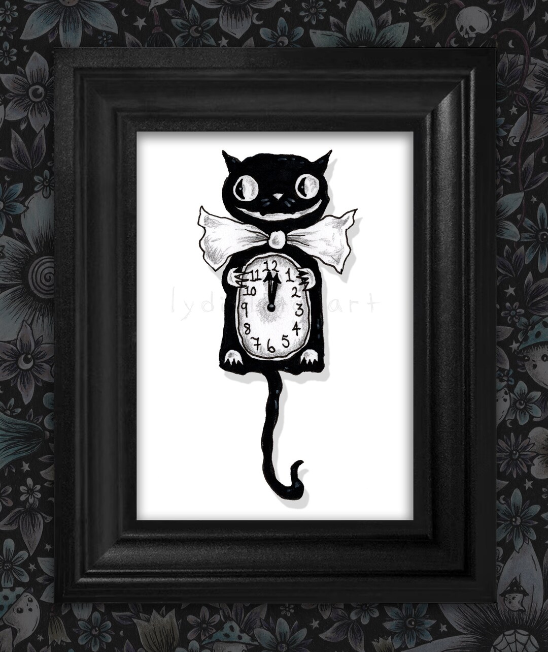 Cat Clock Art Print - Etsy