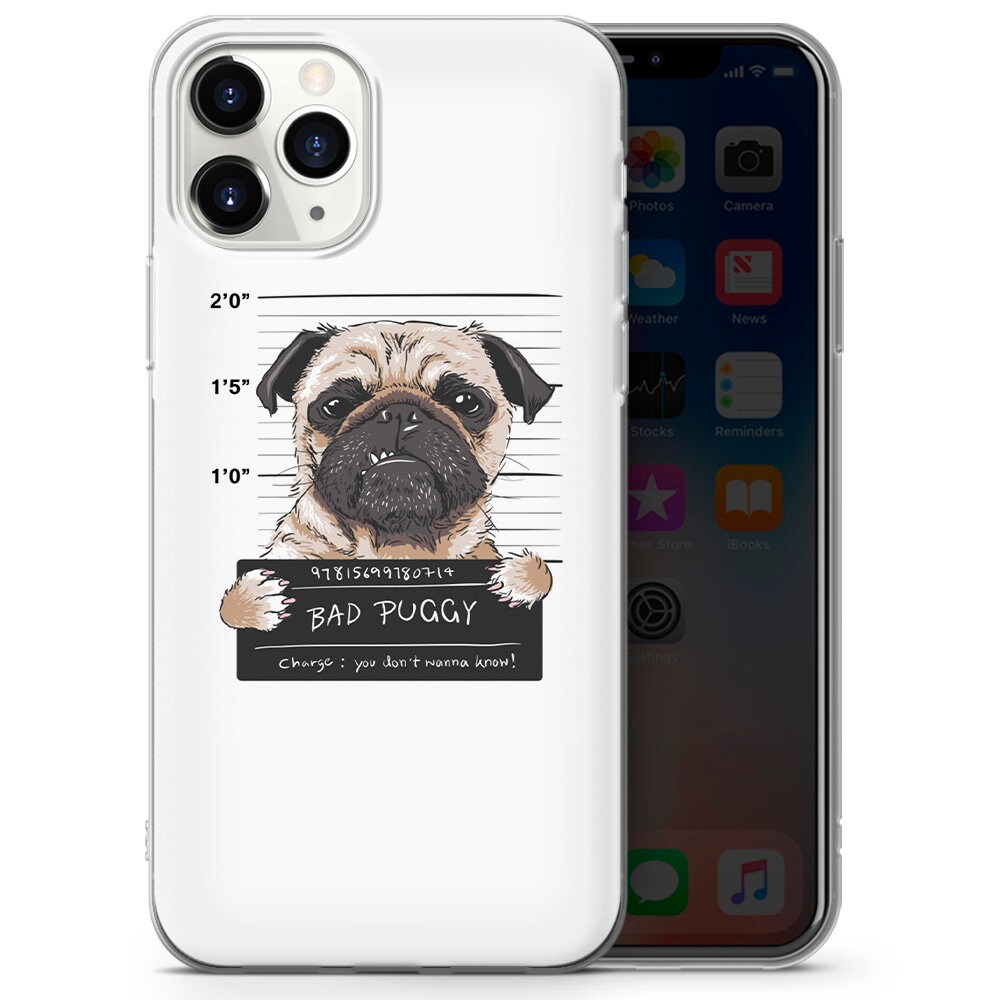 Pug funny pugs prefect gift cartoon pug face phone case | Etsy