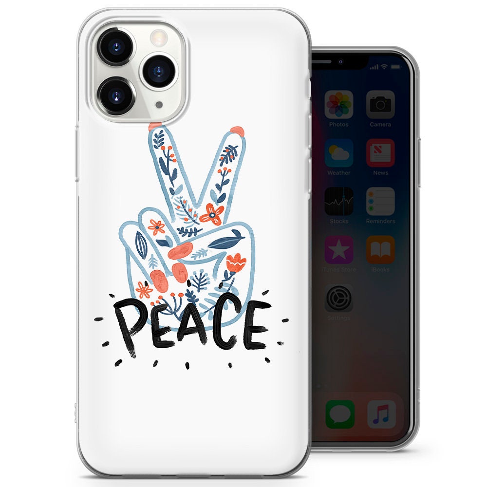 World Peace Symbol, Peace Sign, V Sign Phone Case Cover Fits for iPhone ...