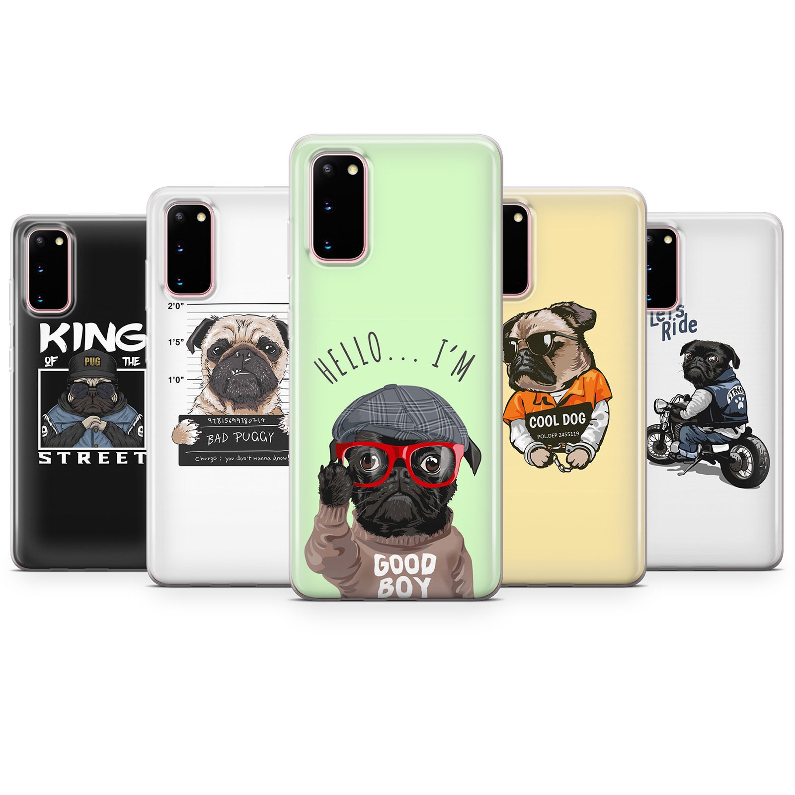 Pug funny pugs prefect gift cartoon pug face phone case | Etsy