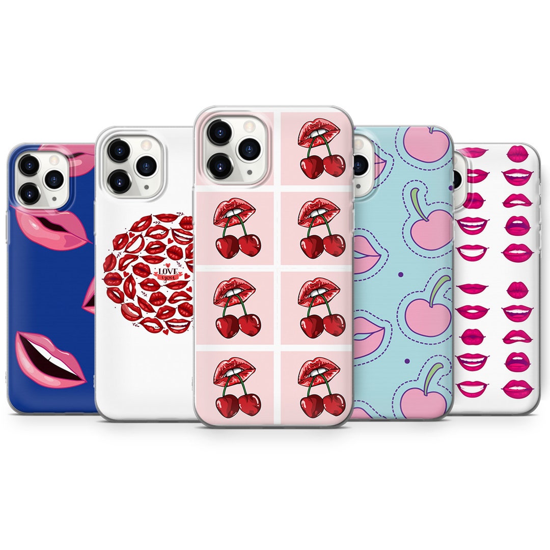 Lips, Lip Pattern, Cherry Lips Perfect Gift, Red Lip Phone Case Cover ...