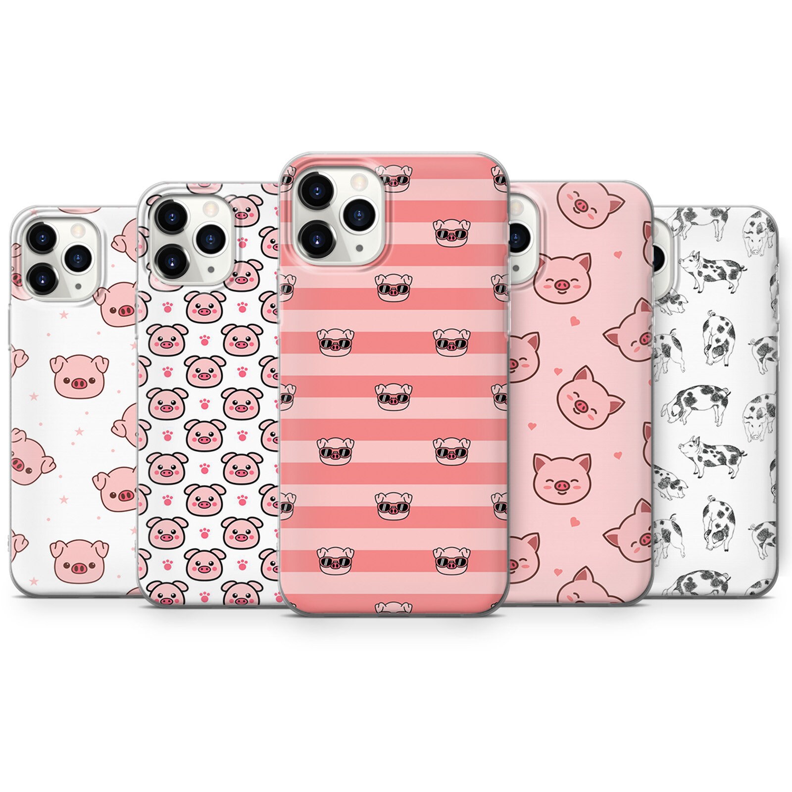 Pink Pig Pattern, Little Cute Piggie, Seamless Piggy Phone Case Cover ...