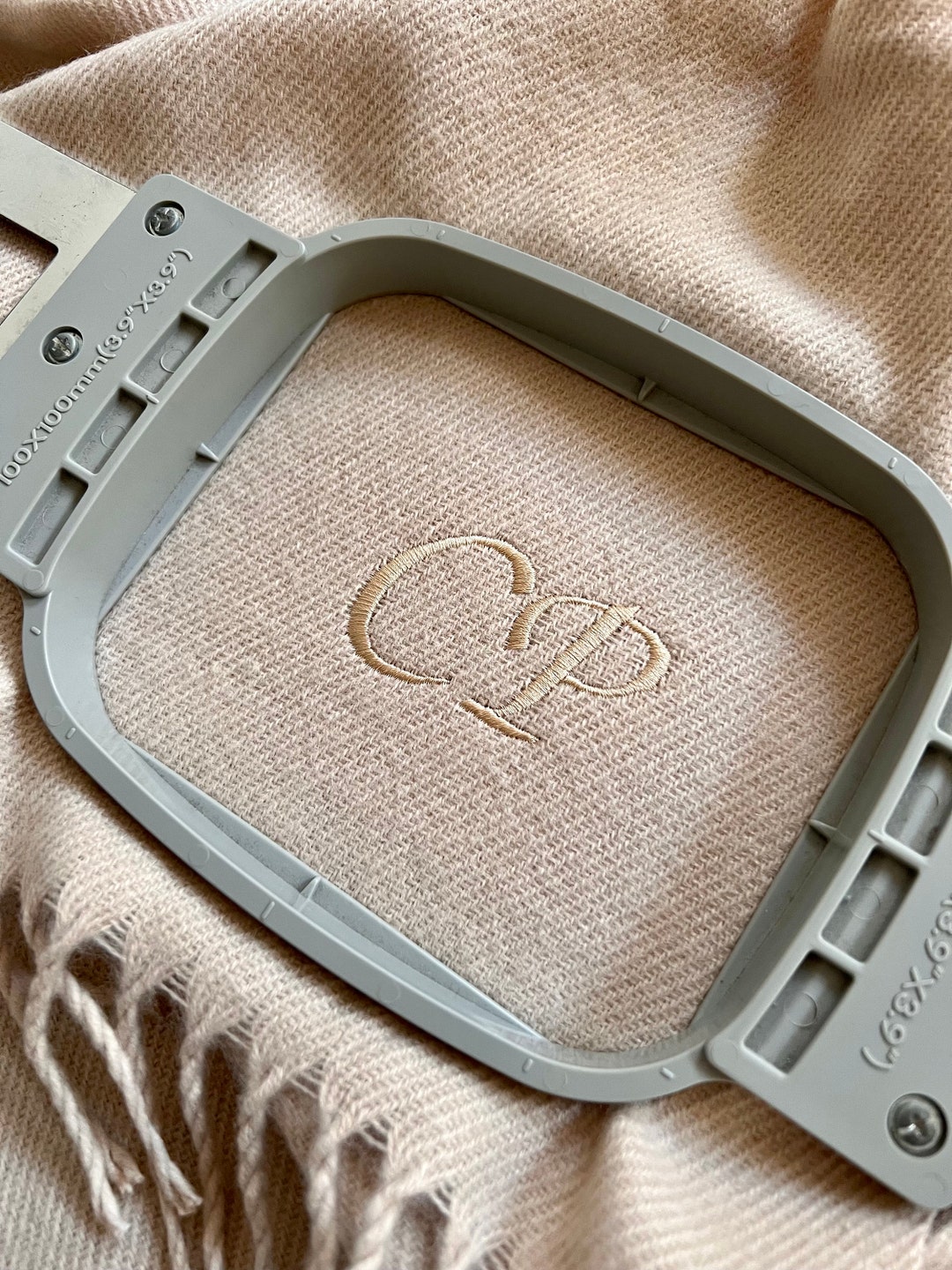 Personalised Embroidered Initial Scarf: Soft Acrylic Oversized Tassel ...