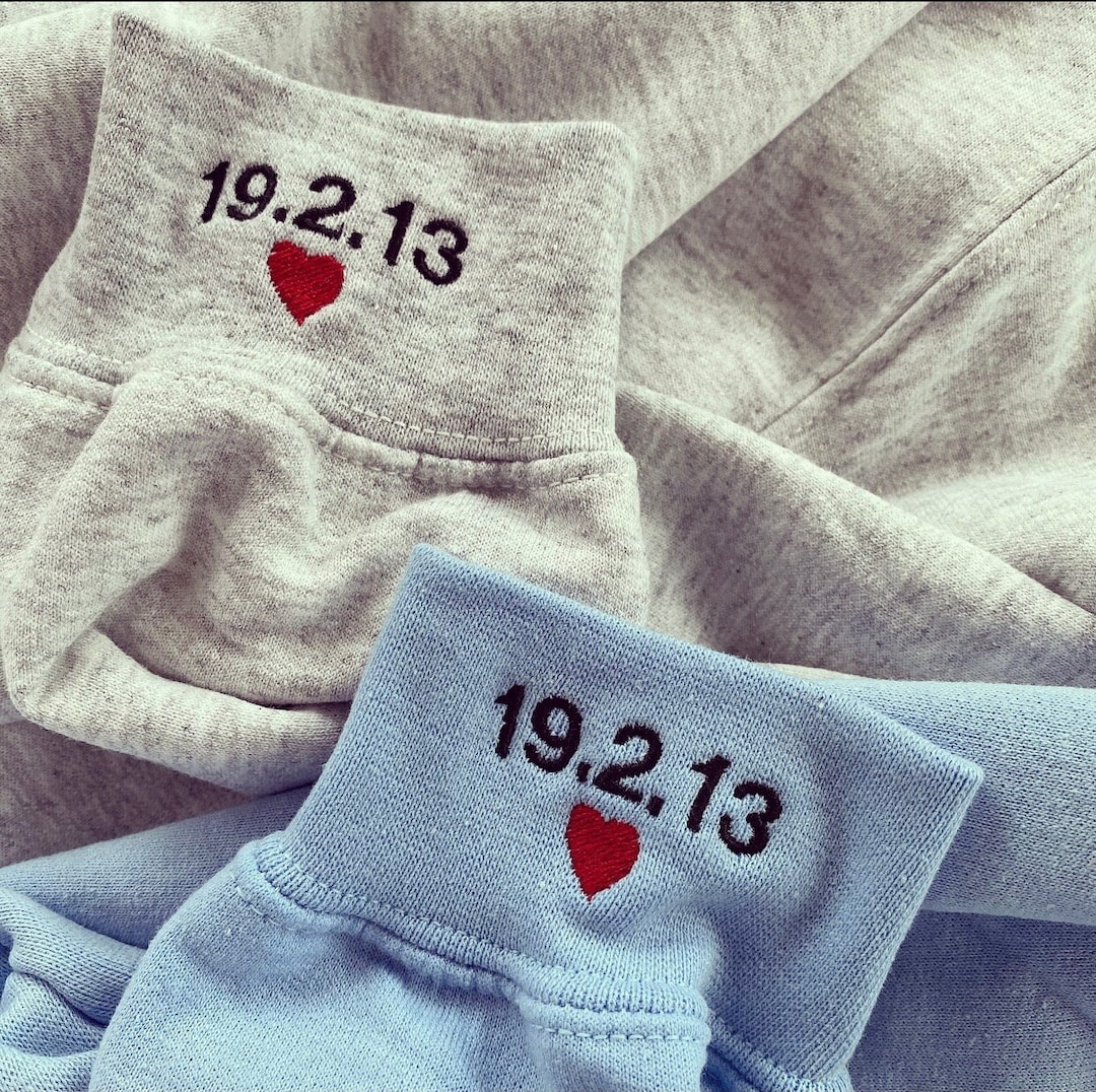 Custom Embroidered Cuff Design - Add-on for Sweatshirt Order - Etsy