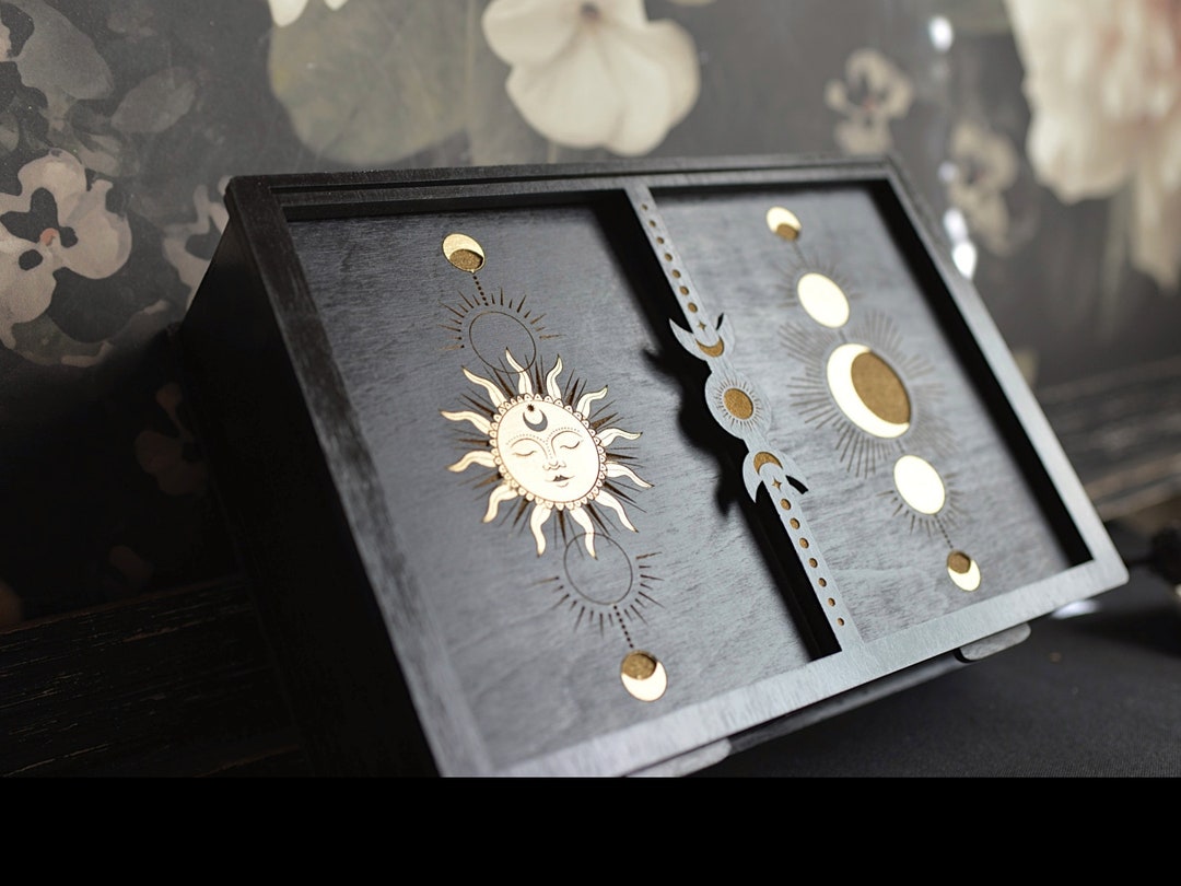 Large Esoteric Sun and Moon Tarot Card Display Box, Witchy Divination ...