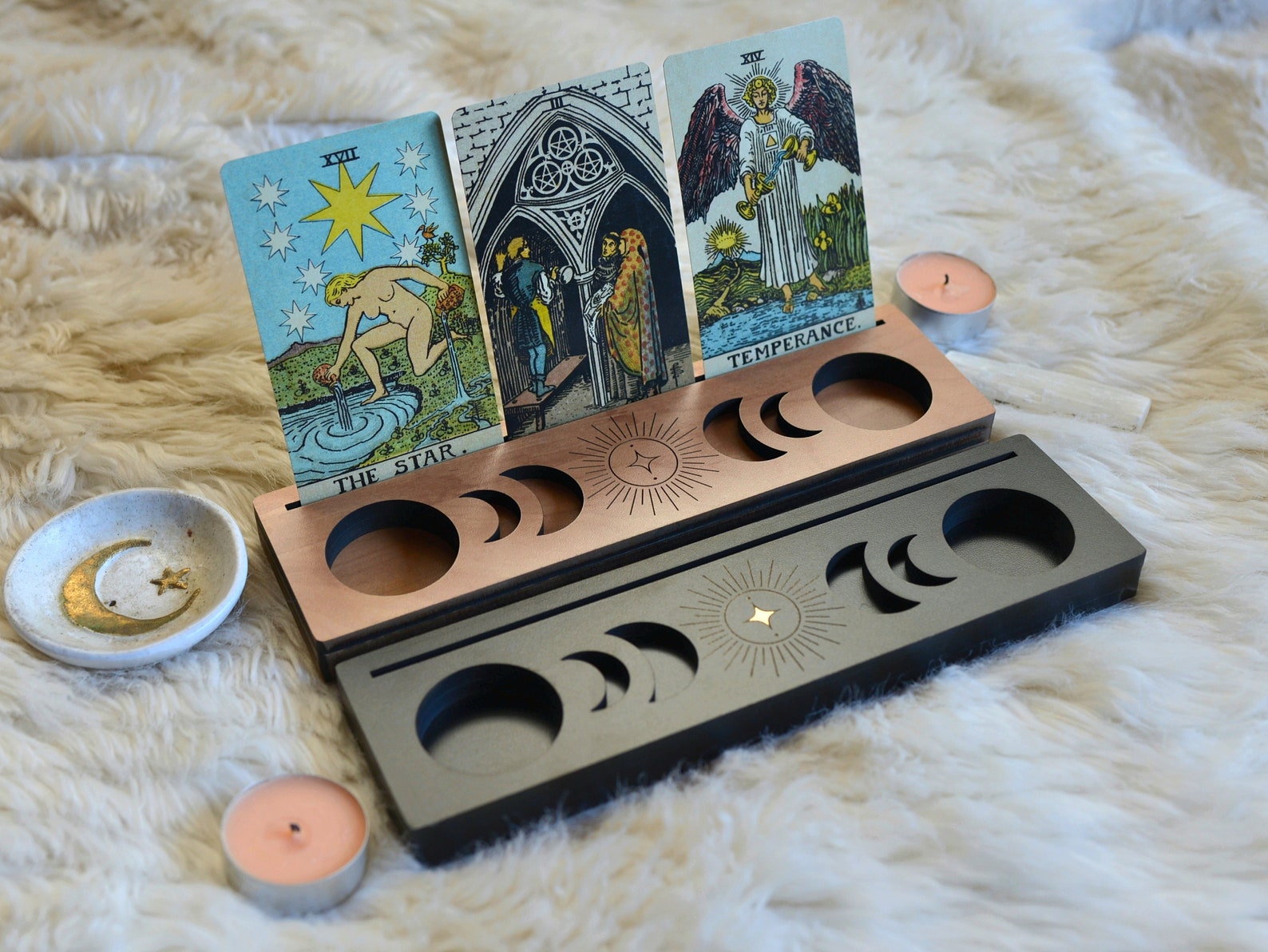 Celestial Tarot Card Display Stand: Authentic Crystal Chip Options ...
