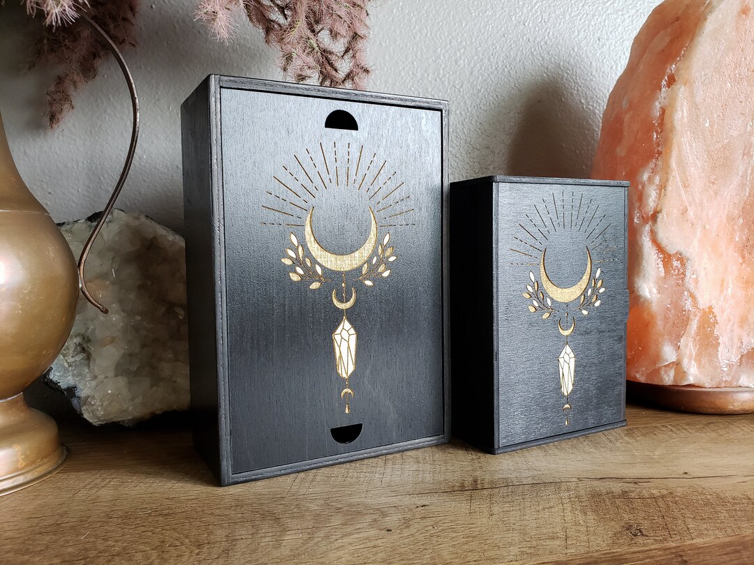 Crystal Moon Tarot Card Box, Sustainable Keepsake Memory Box ...