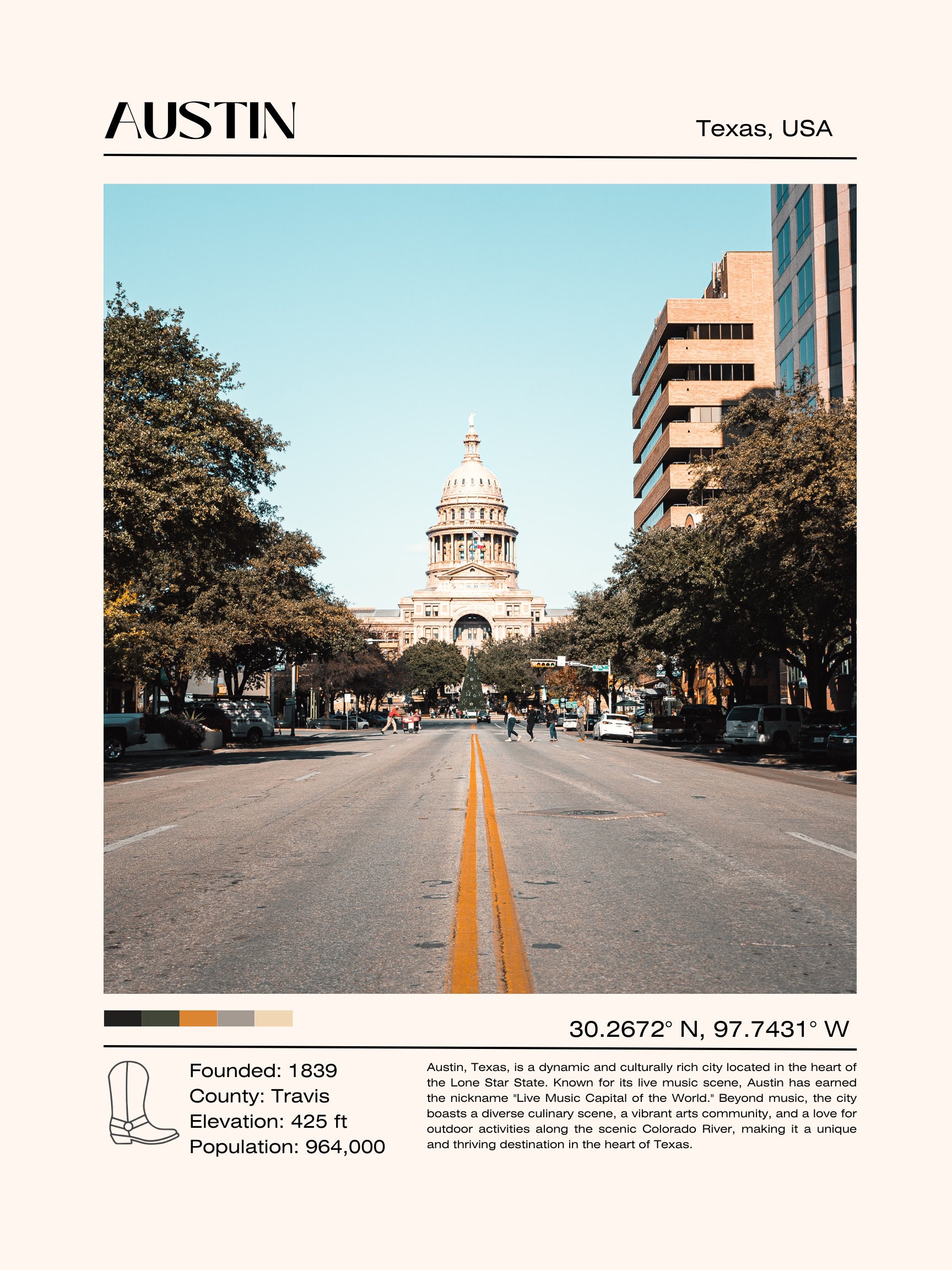 Austin Texas Poster Austin Poster - Etsy