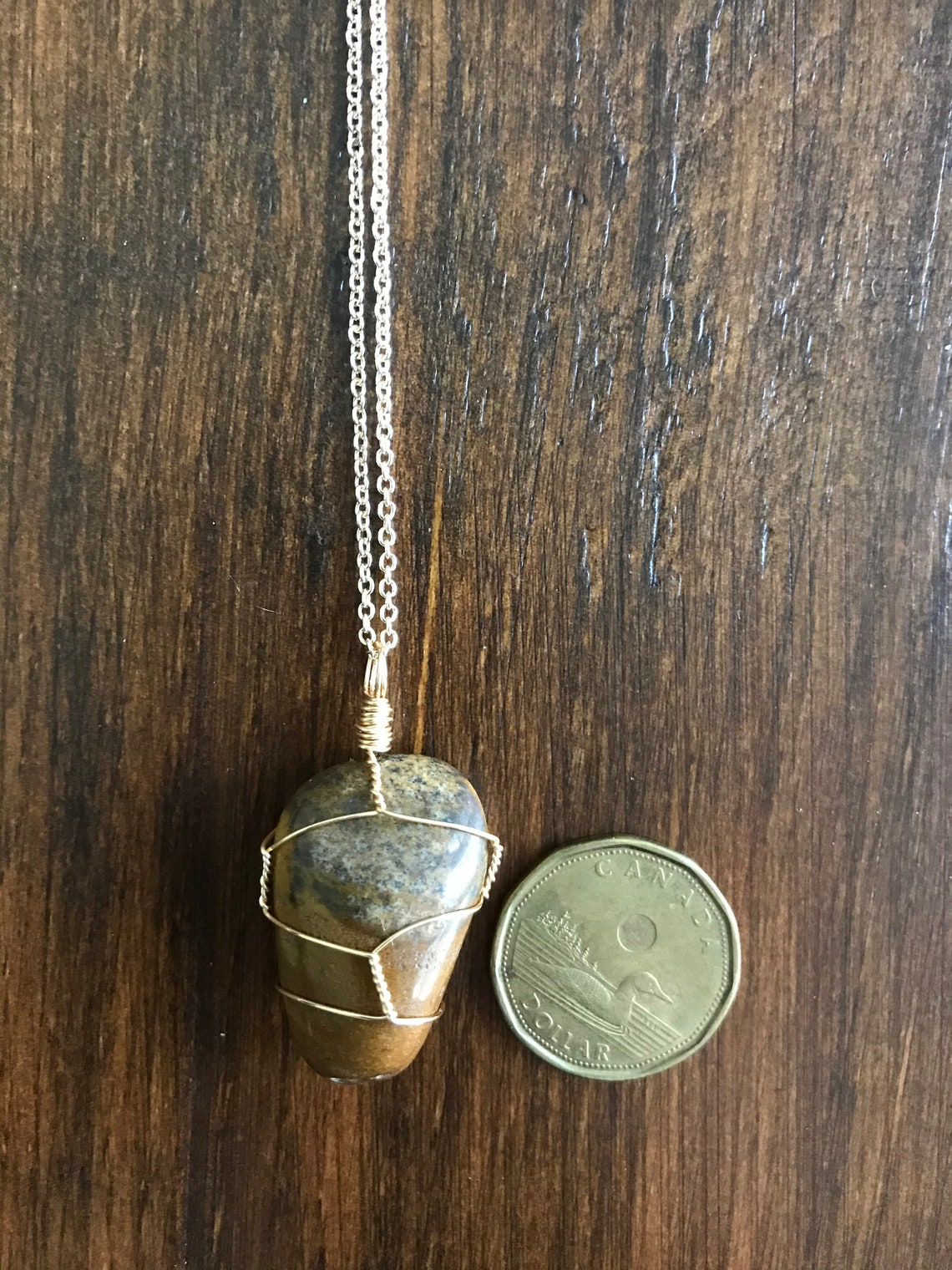 Yellow Jasper Pendant With Gold Wrapping and Chain - Etsy UK