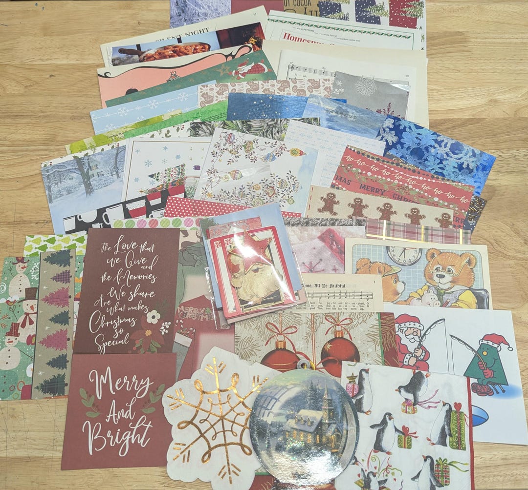 80+ Pieces Christmas Collage Pack for Christmas Crafts, Christmas Paper ...