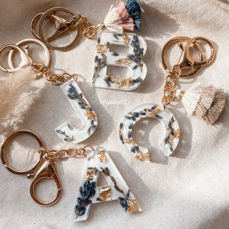Letter Keychain for Women - Etsy