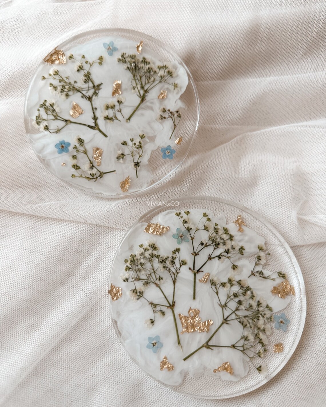 Baby's Breath Drink Coaster | Forget Me Not Coasters | Drink Coaster ...