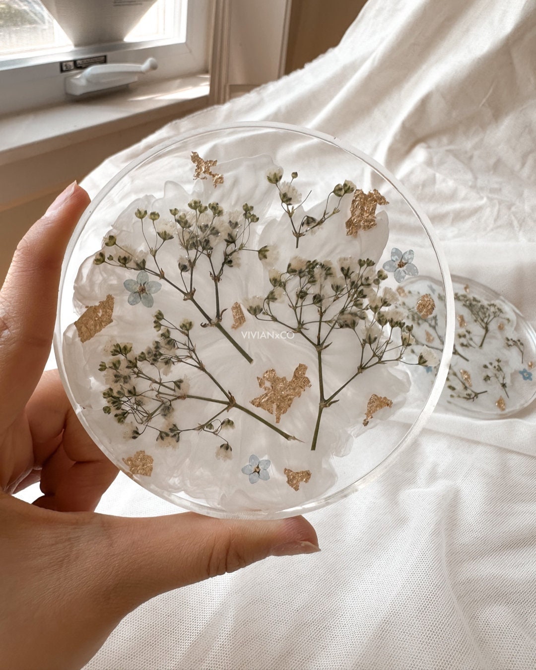 Baby's Breath Drink Coaster | Forget Me Not Coasters | Drink Coaster ...