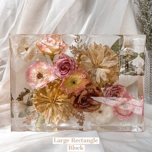 Rectangle Resin Block Wedding Floral Preservation | Flower Preservation ...