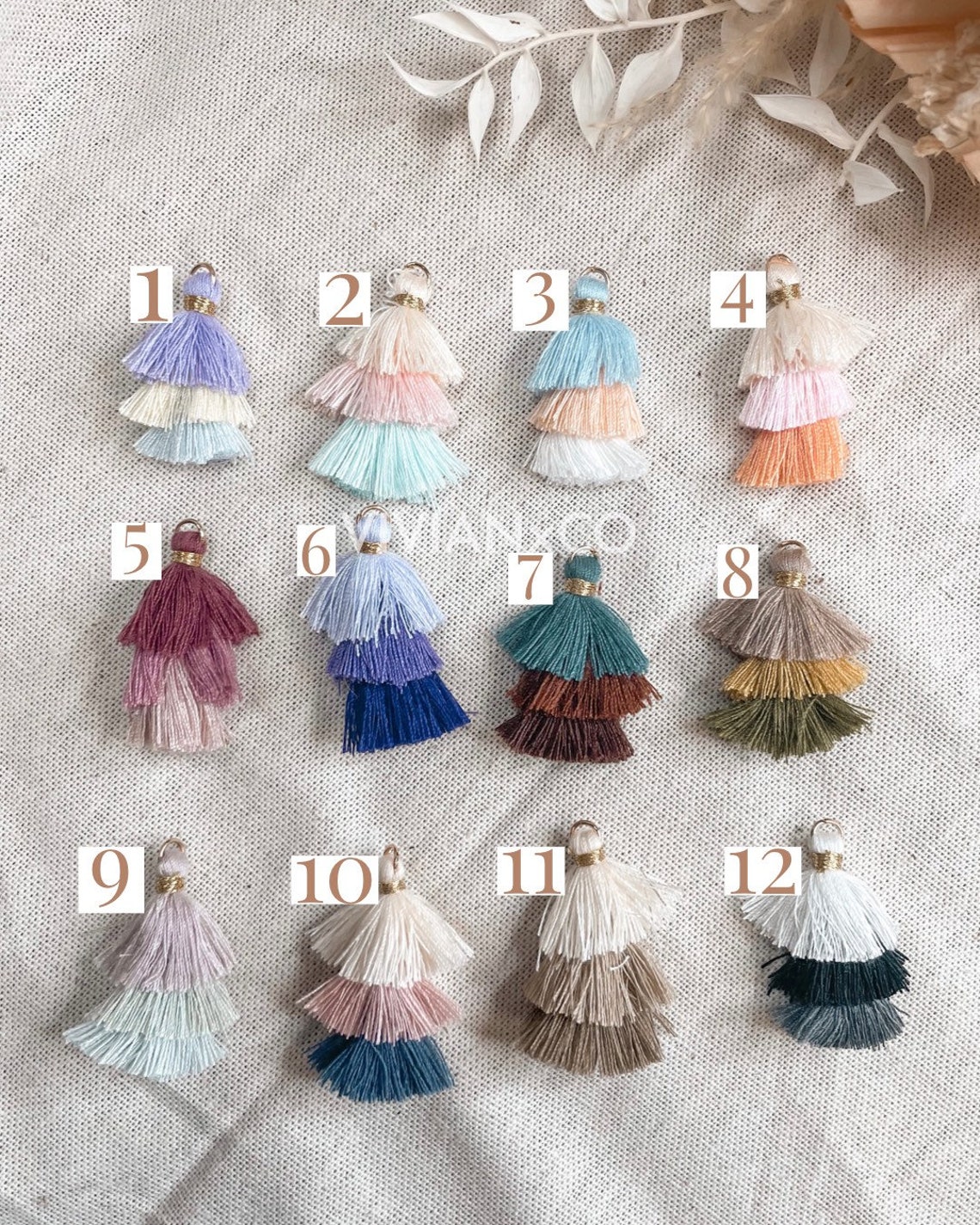 Lavender Keychain With Tassel Floral Keychain Letter - Etsy