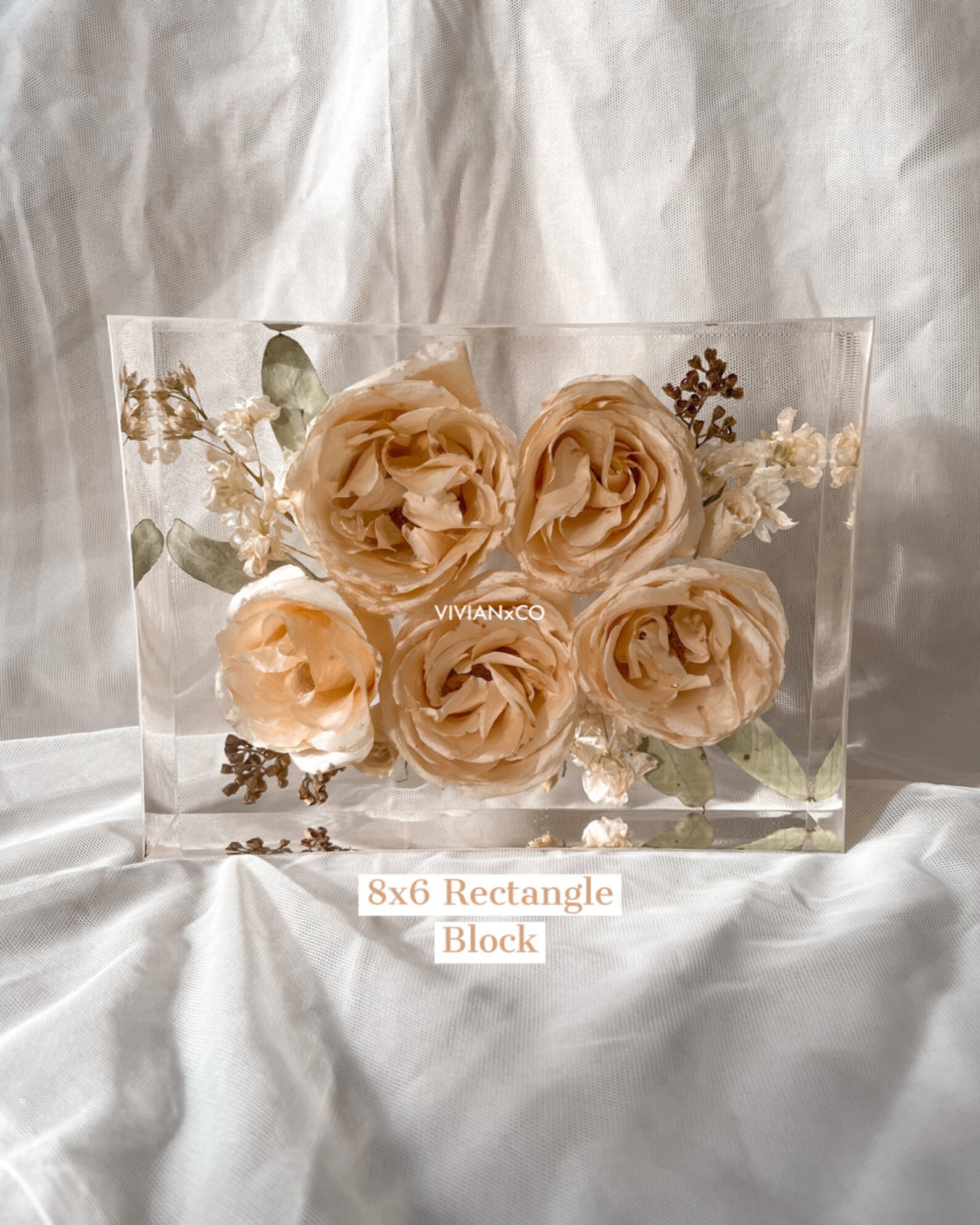 Rectangle Resin Block Wedding Floral Preservation Flower - Etsy