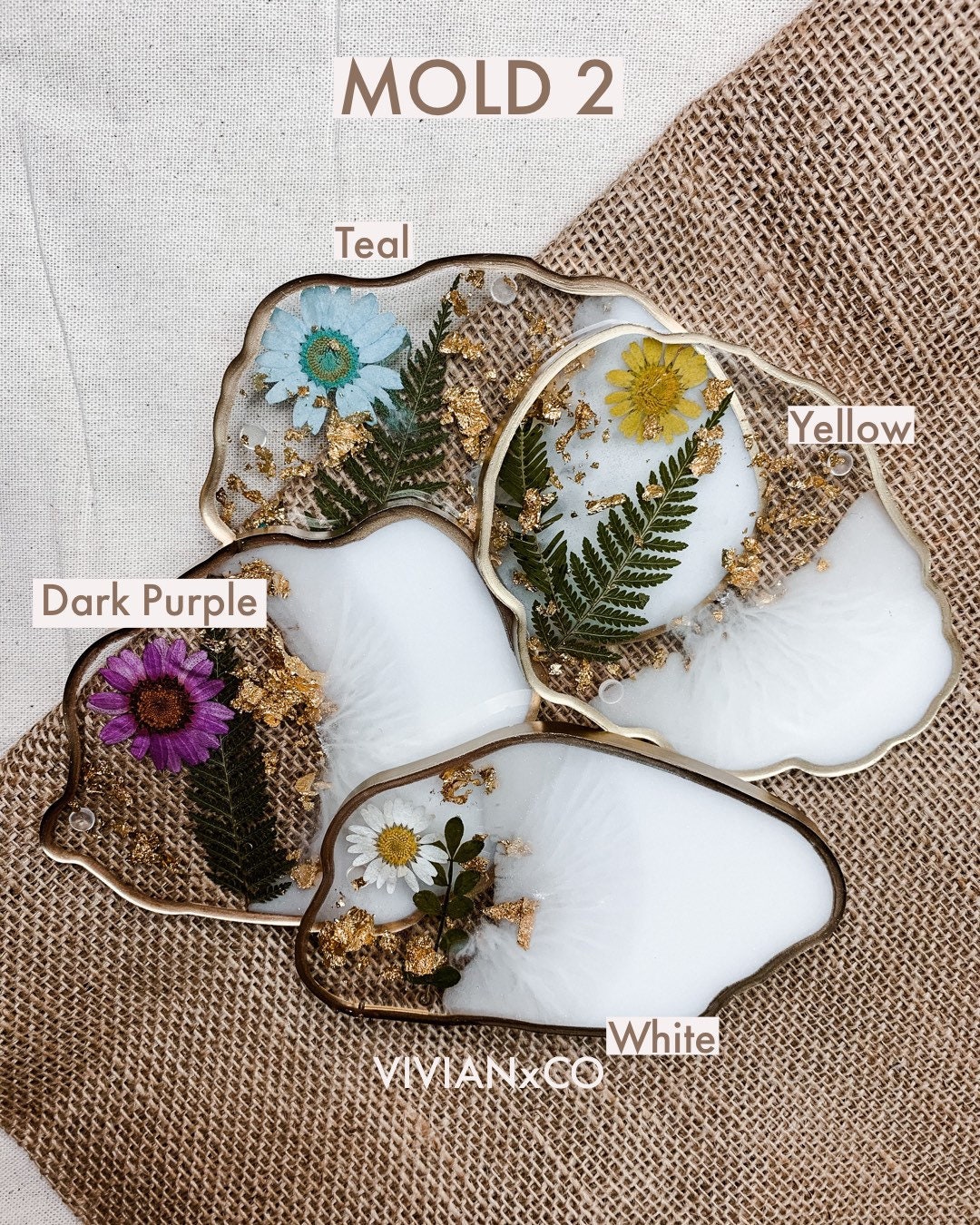 Floral Coaster Coasters Drink Coaster Pressed Flower | Etsy