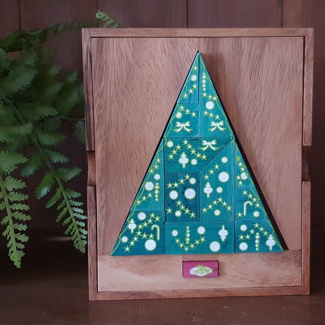 Handmade Wooden Christmas Tree Puzzle - Etsy UK