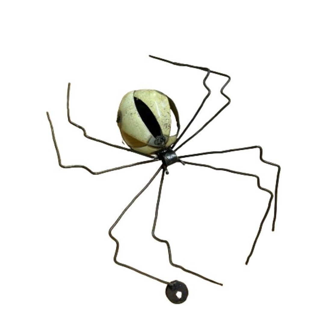 Handmade Metal Wall White Body Spider. Outdoor Indoor Spider Sculpture ...
