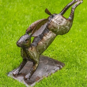 Hand Crafted Recycled Metal Hare (AC-HRE1) Garden Sculpture. Handmade ...