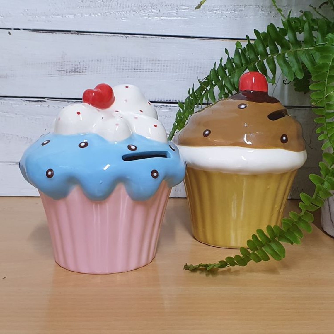 Ceramic Muffin Money Boxes. Chocolate Design Muffin Piggy Bank With ...