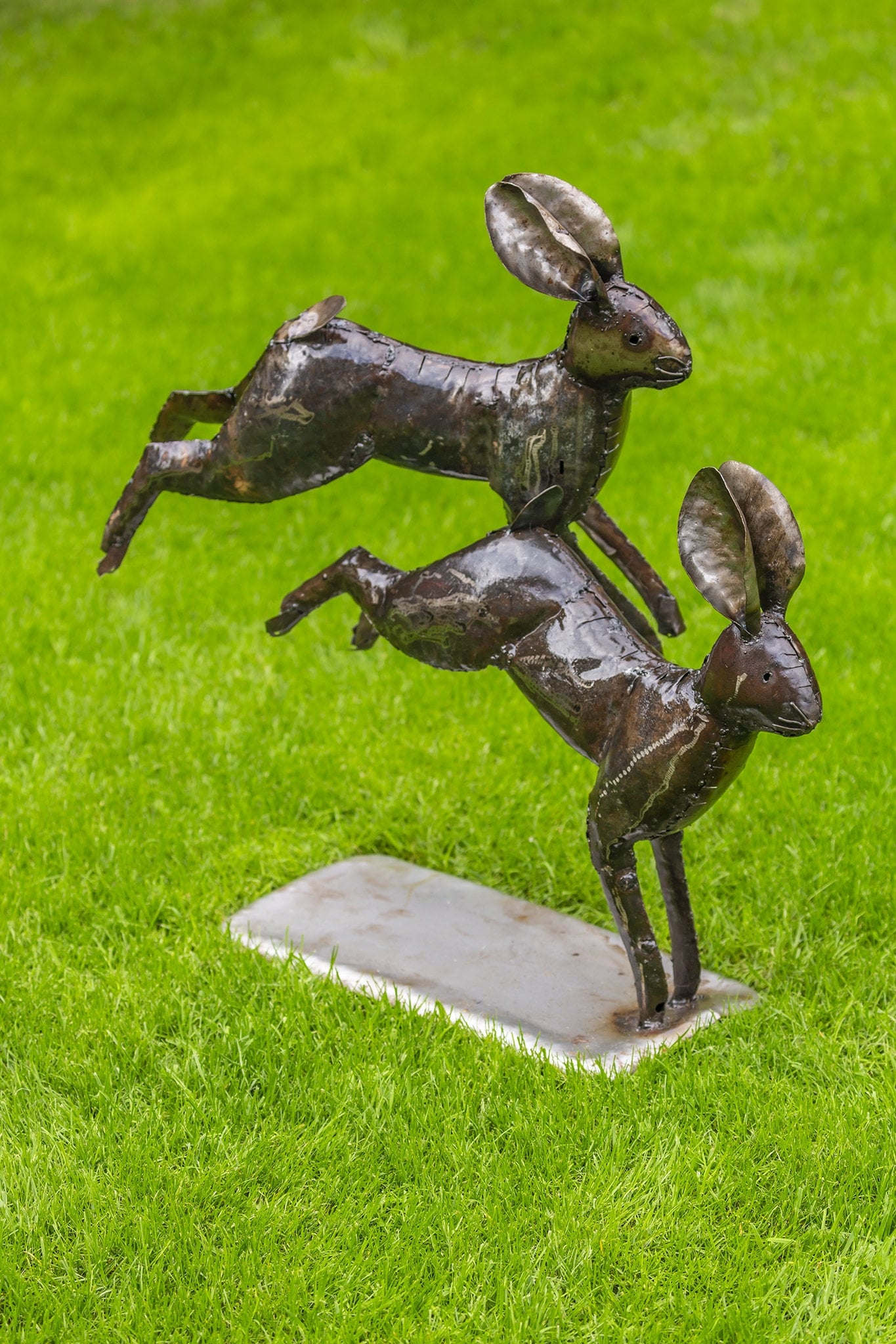 Hand Crafted Metal Leaping Hares - Etsy UK