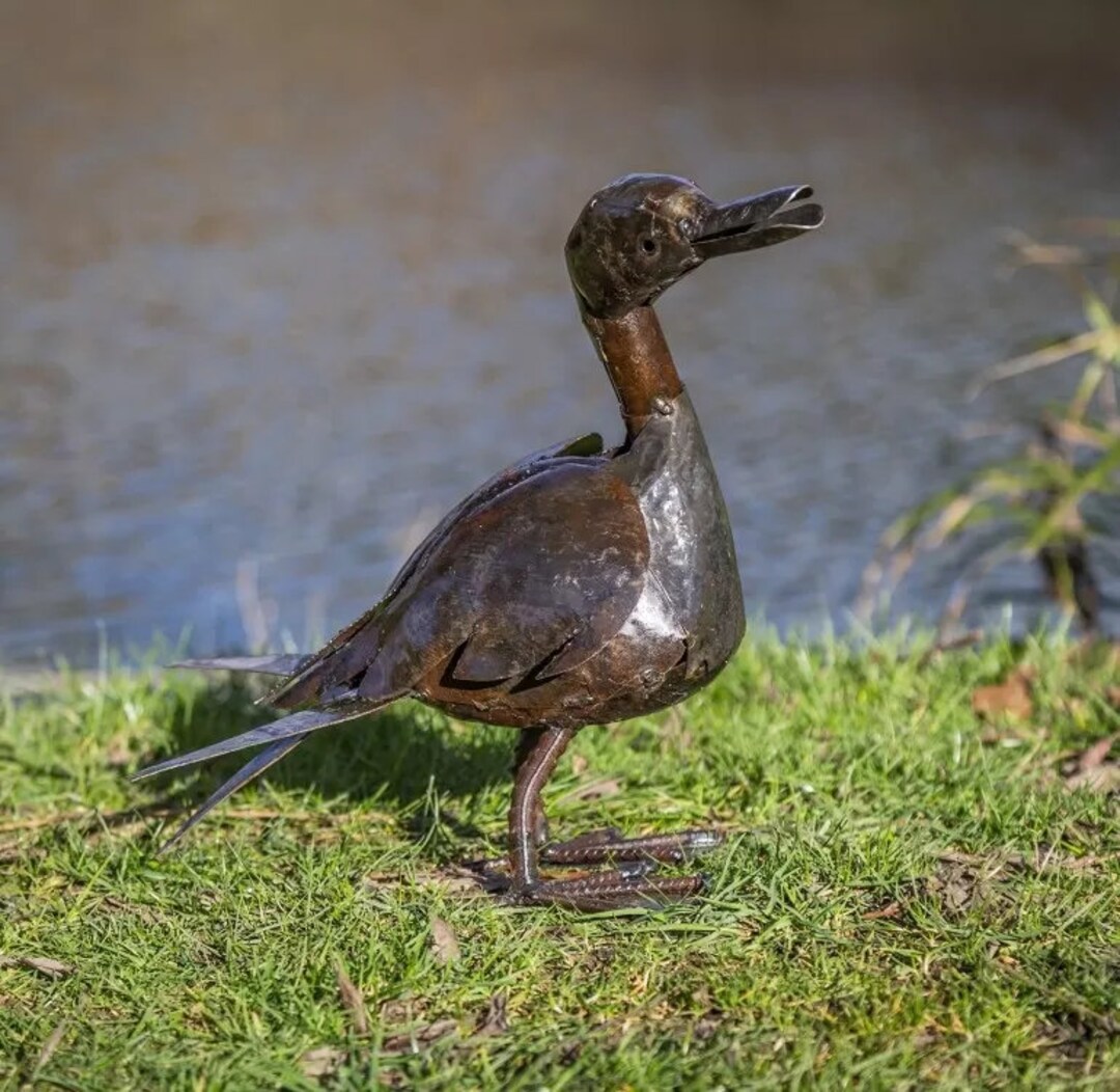 Hand Crafted Recycled Metal Ducks - Medium and Large Garden Sculptures ...