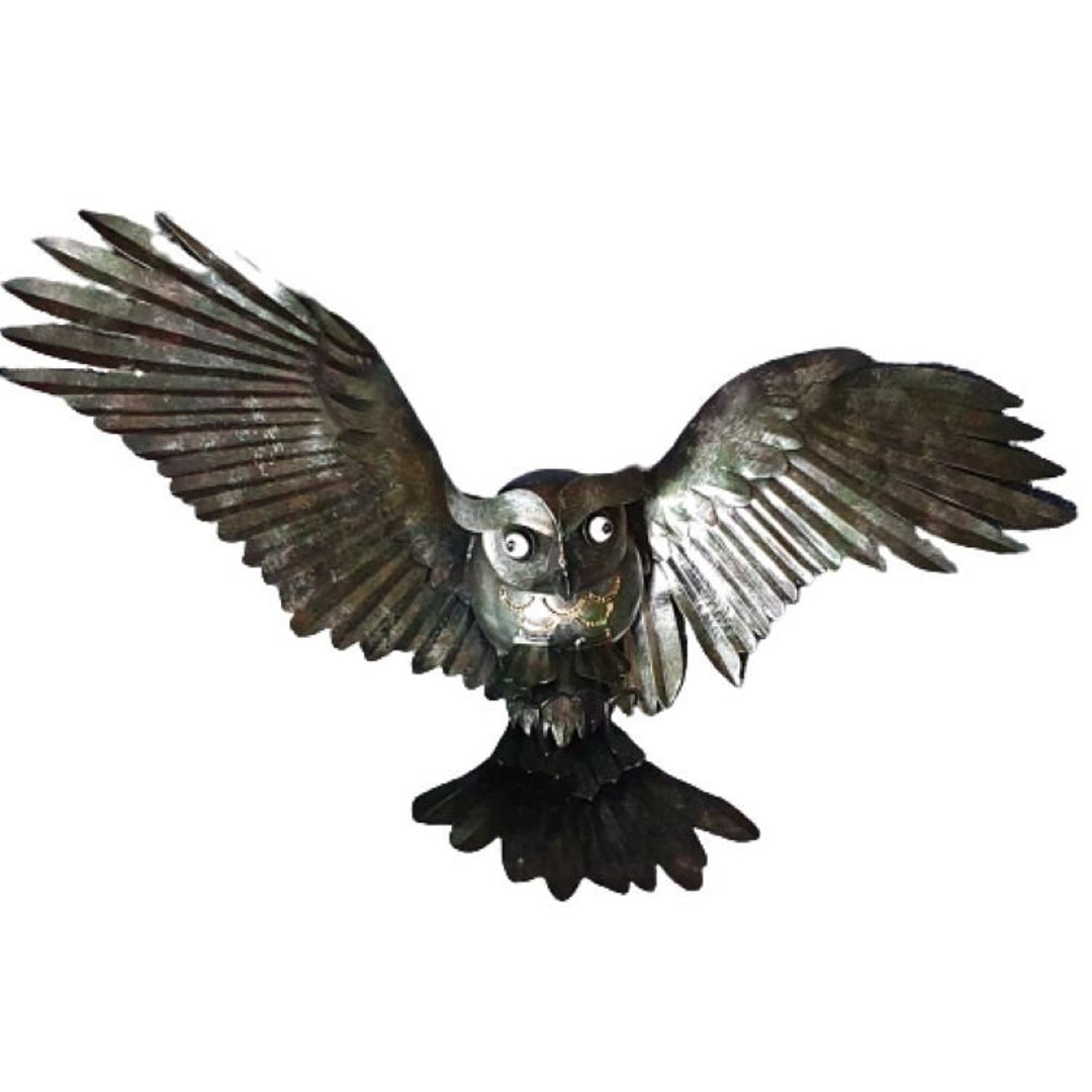 Wall Mounted Metal Flying Owl - Etsy UK