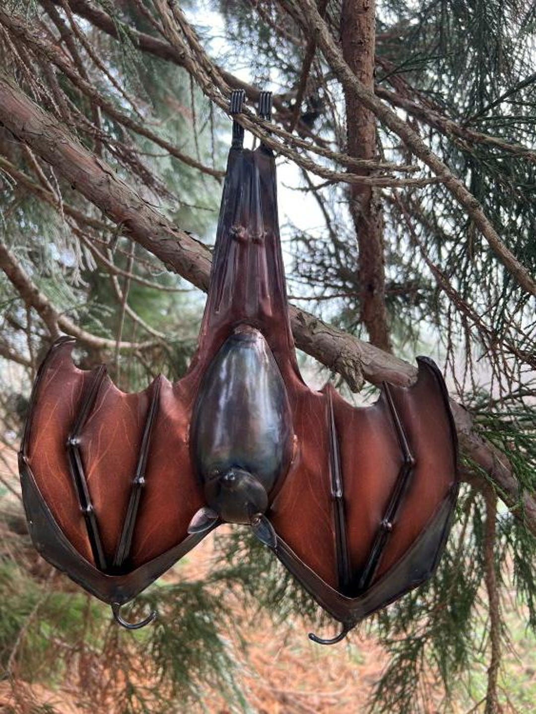 NEW Copper Hanging Bat Metal Bat Outdoor Ornament Sculpture - Etsy UK