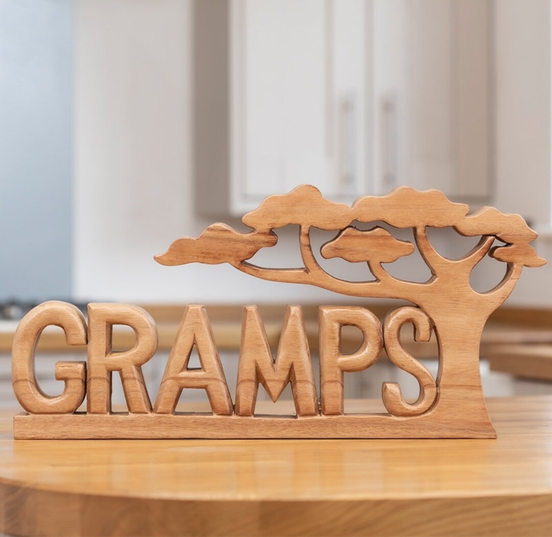 Carved Wooden Word Art Gramps. Handcrafted Gift Ornament - Etsy UK