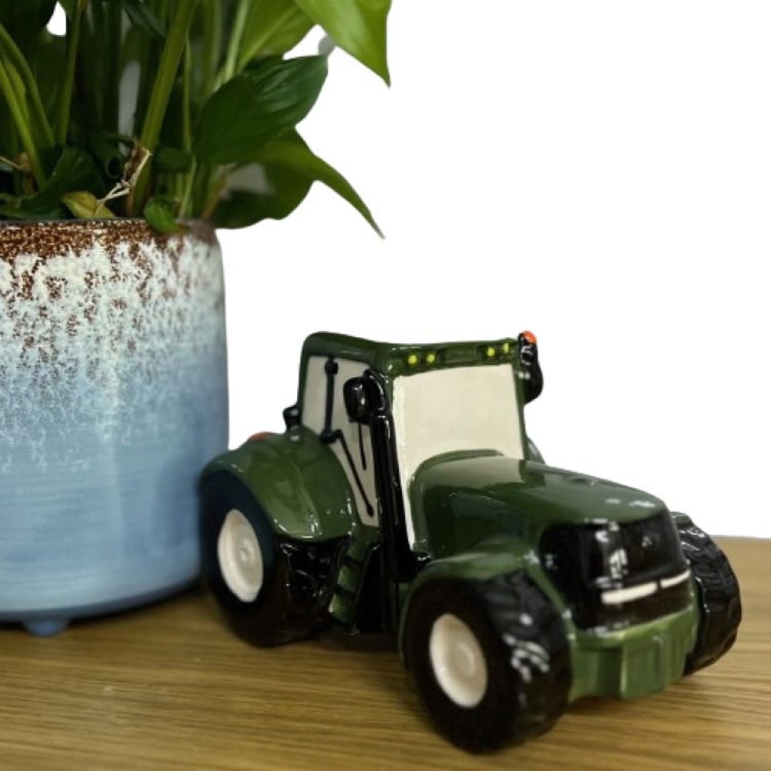 Ceramic Green Tractor Money Box - Etsy UK
