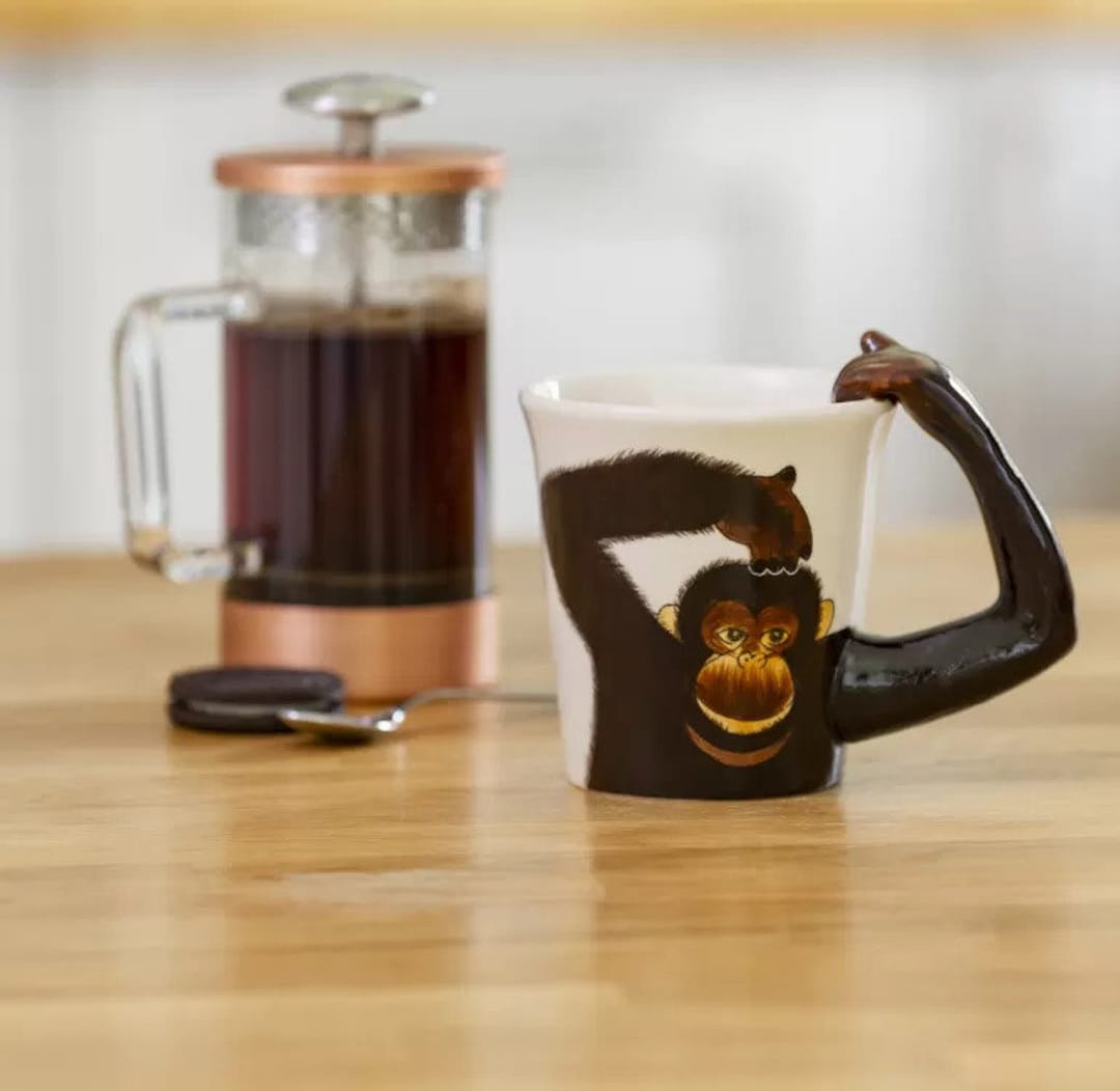 Monkey Porcelain Mug. Novelty Monkey Cup - Etsy UK