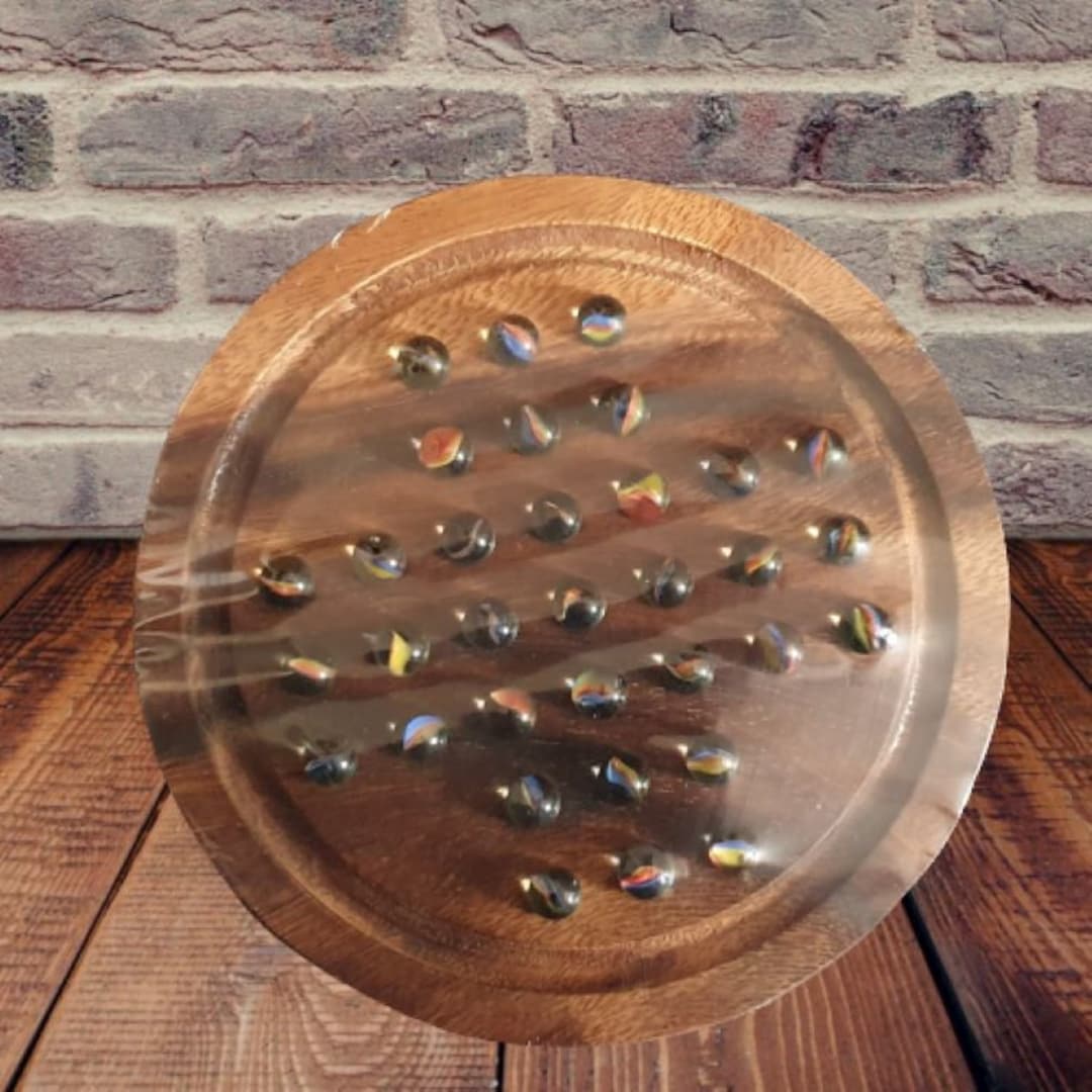 Handmade Wooden Solitaire Game - Etsy UK