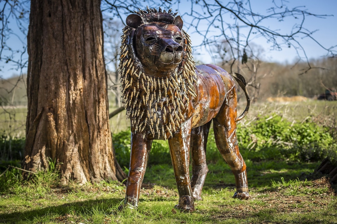 Limited Edition Hand Crafted Recycled Metal Lion - Etsy UK