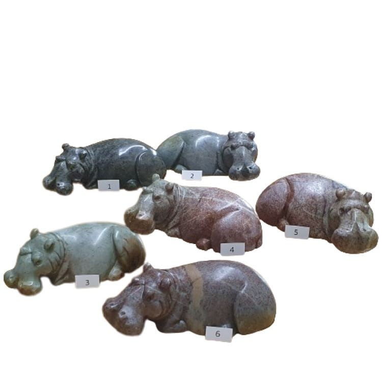 Hand Carved Polished Stone Hippo Ornaments - Etsy UK