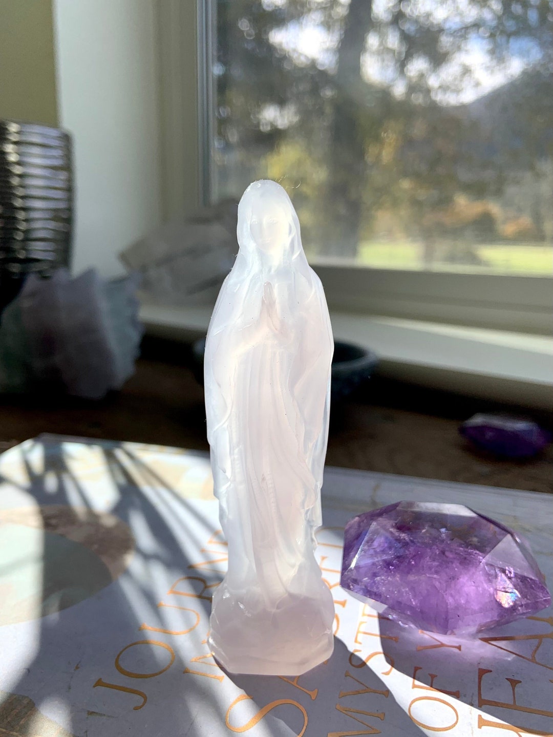 Lavender Fluorite Mother Mary Figurine Divine Mother Goddess - Etsy