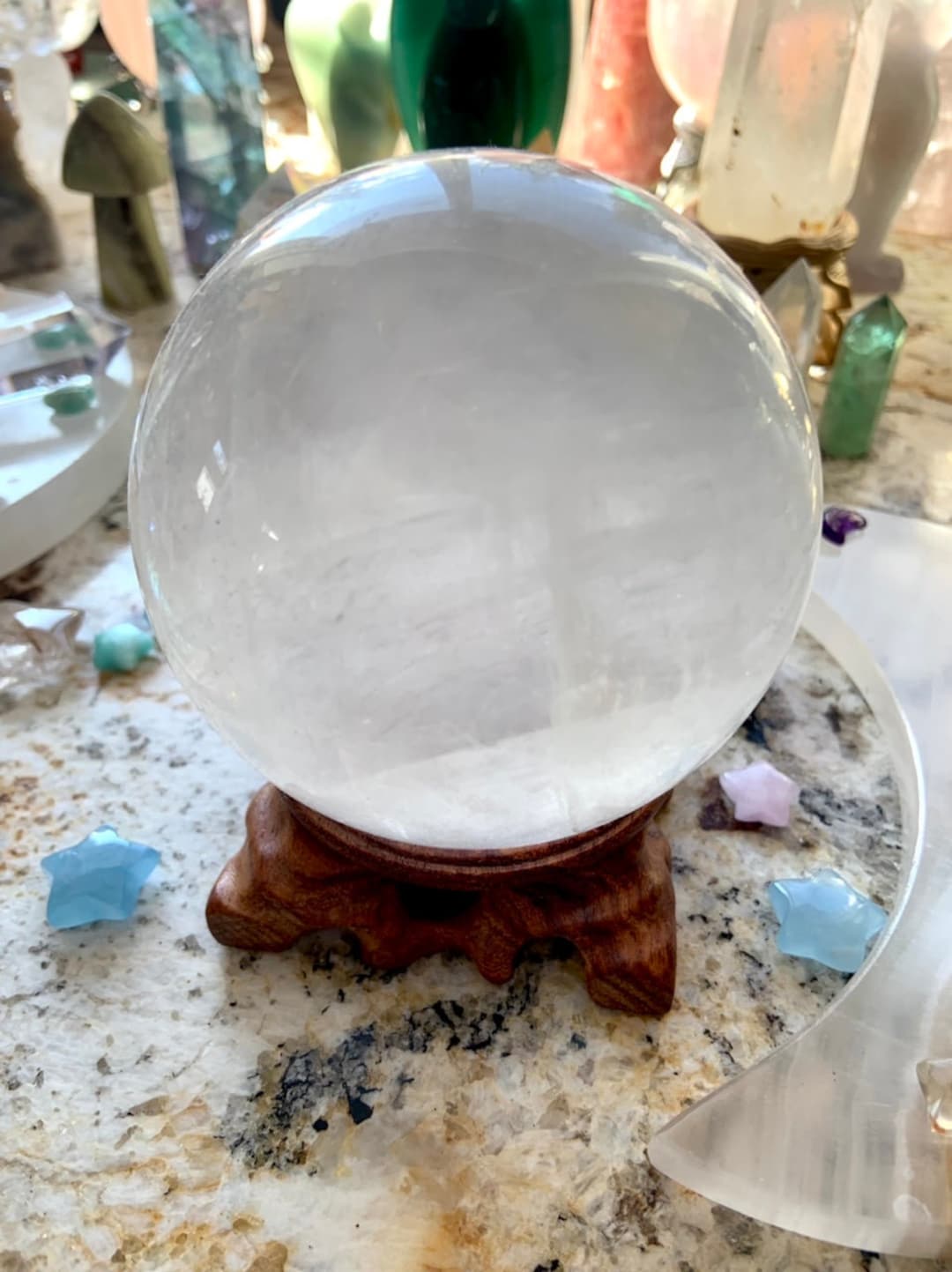 Wood Stand for Large Crystal Spheres + Crystal Specimen Display, Large ...