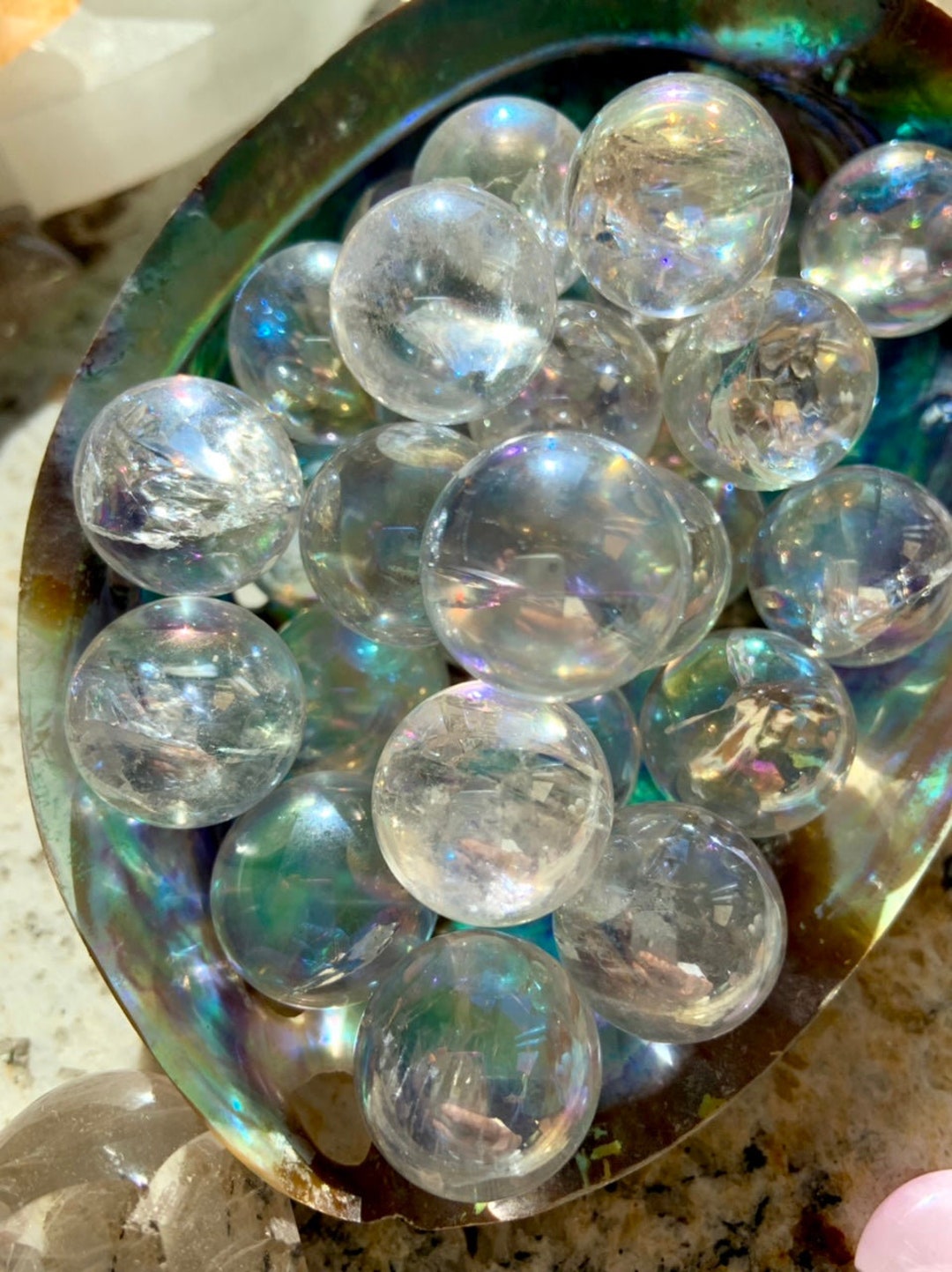 Aura QUARTZ Sphere, Mini Sphere, Angel Aura, Opalescent Crystals, Aura ...