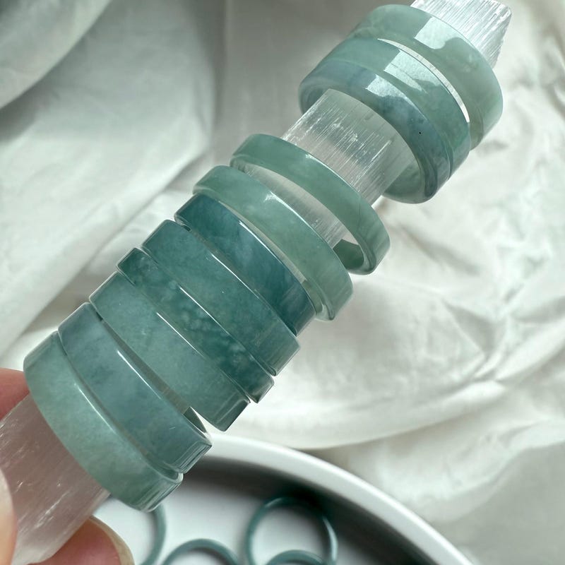 Blue Water Jade Band - Etsy