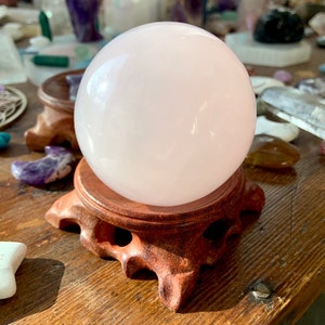 Wood Stand for Large Crystal Spheres + Crystal Specimen Display, Large ...