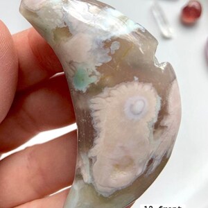 Flower Agate Moons, Crescent Moon Shaped Crystals, Divine Feminine ...