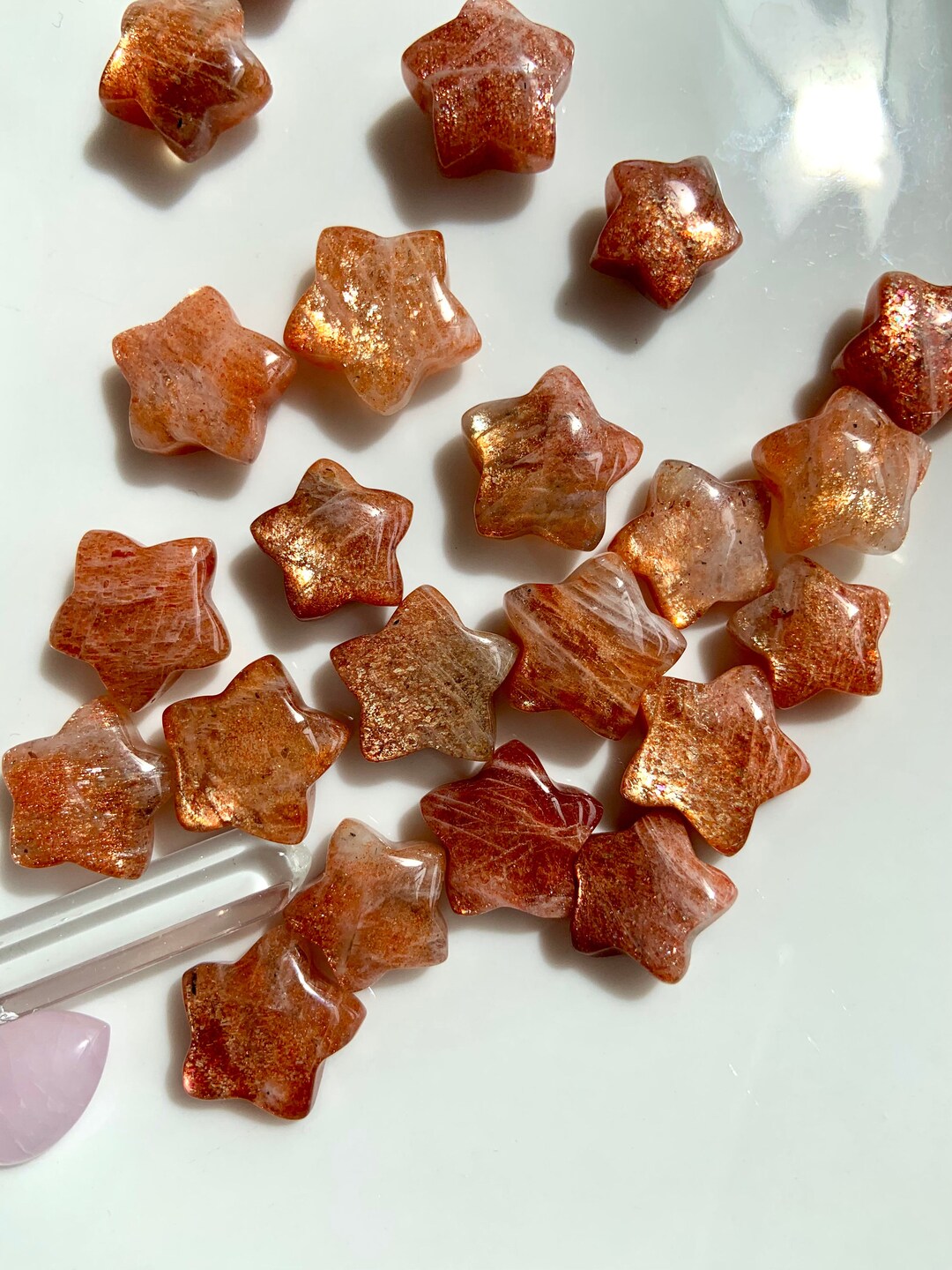 Mini Sunstone Moon and Star Arusha Sunstone Crystal for Sacral Chakra ...